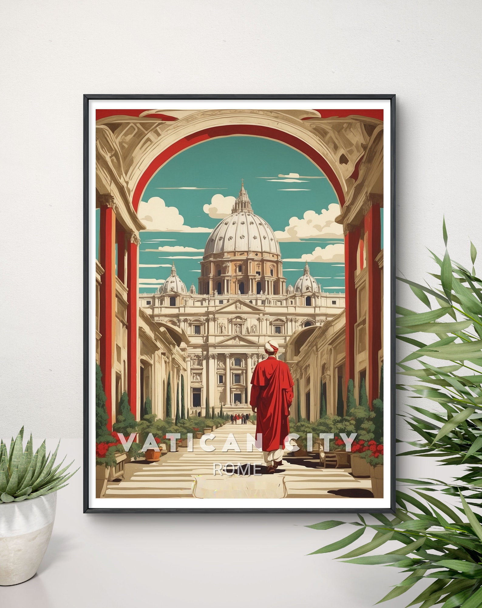 Vatican City Poster Stunning Print of St. Peter's Basilica and Vatican ...