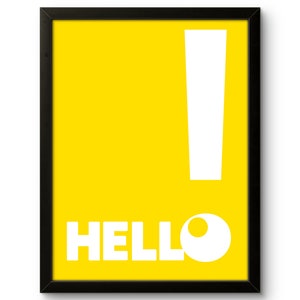 Hello Poster, Yellow Poster yellow 'hello' Greeting Poster Warm Welcome ...