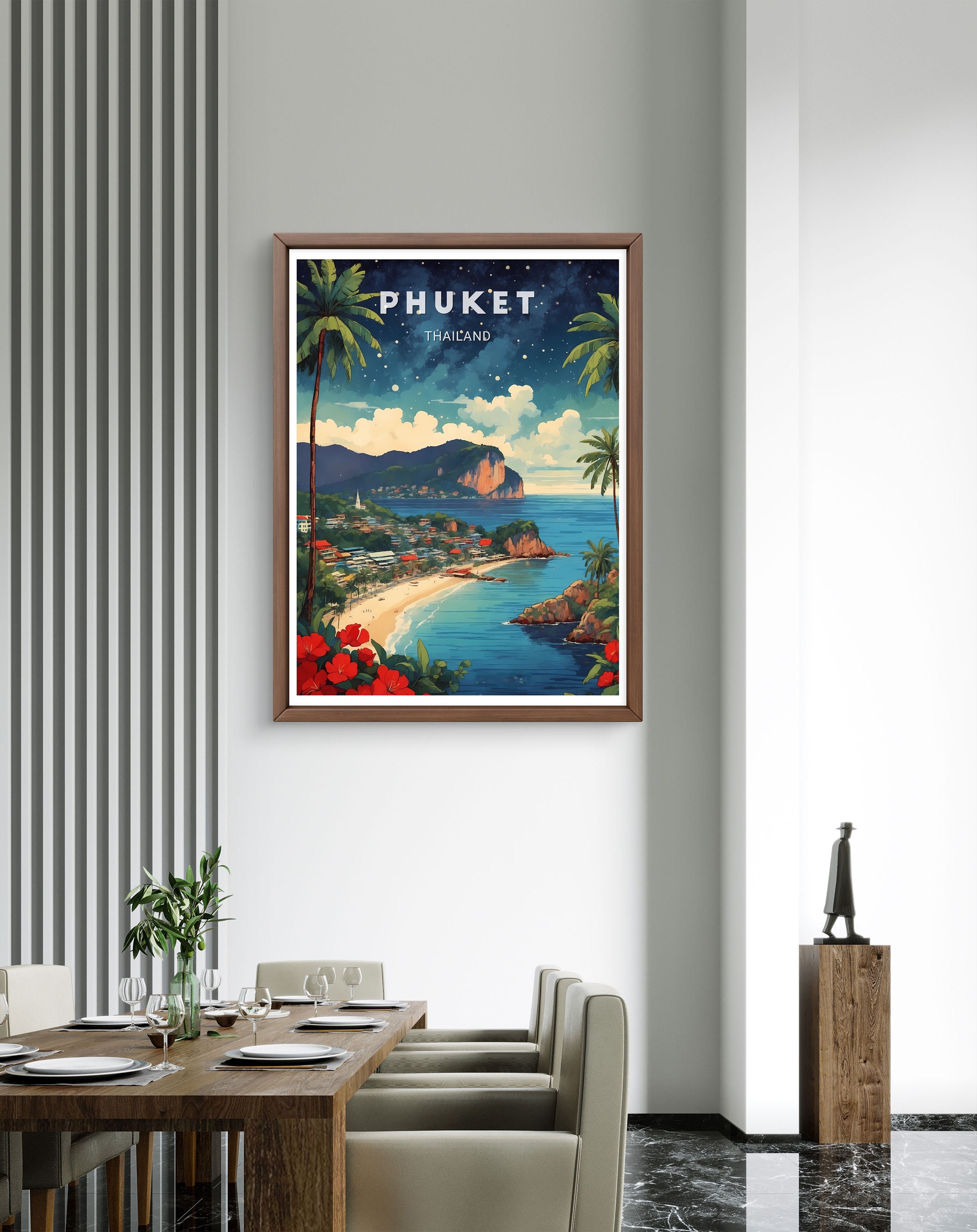 Phuket Poster Stunning Tropical Nightscape Art Print With Vibrant ...