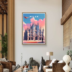 Milan Poster - Stunning Art Print of Milan Cathedral With Vibrant ...