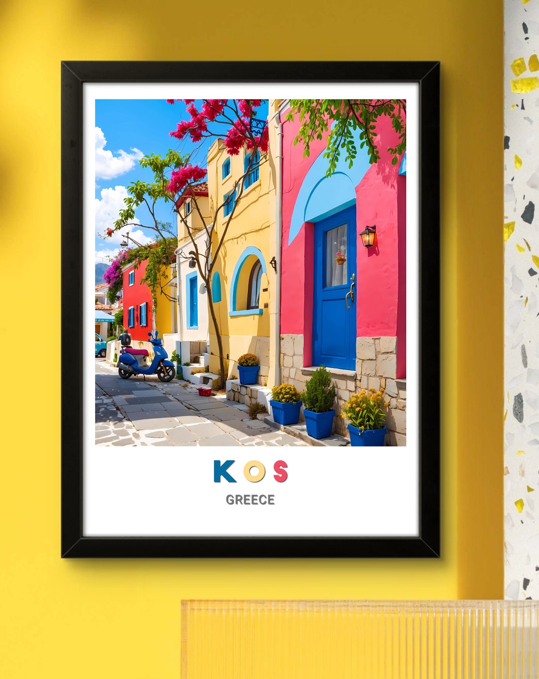 Kos Poster - Vibrant Streets of Kos Greece Wall Art - Perfect Home ...