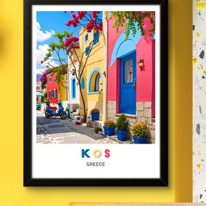 Kos Poster - Vibrant Streets of Kos Greece Wall Art - Perfect Home ...