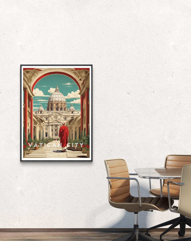 Vatican City Poster Stunning Print of St. Peter's Basilica and Vatican ...
