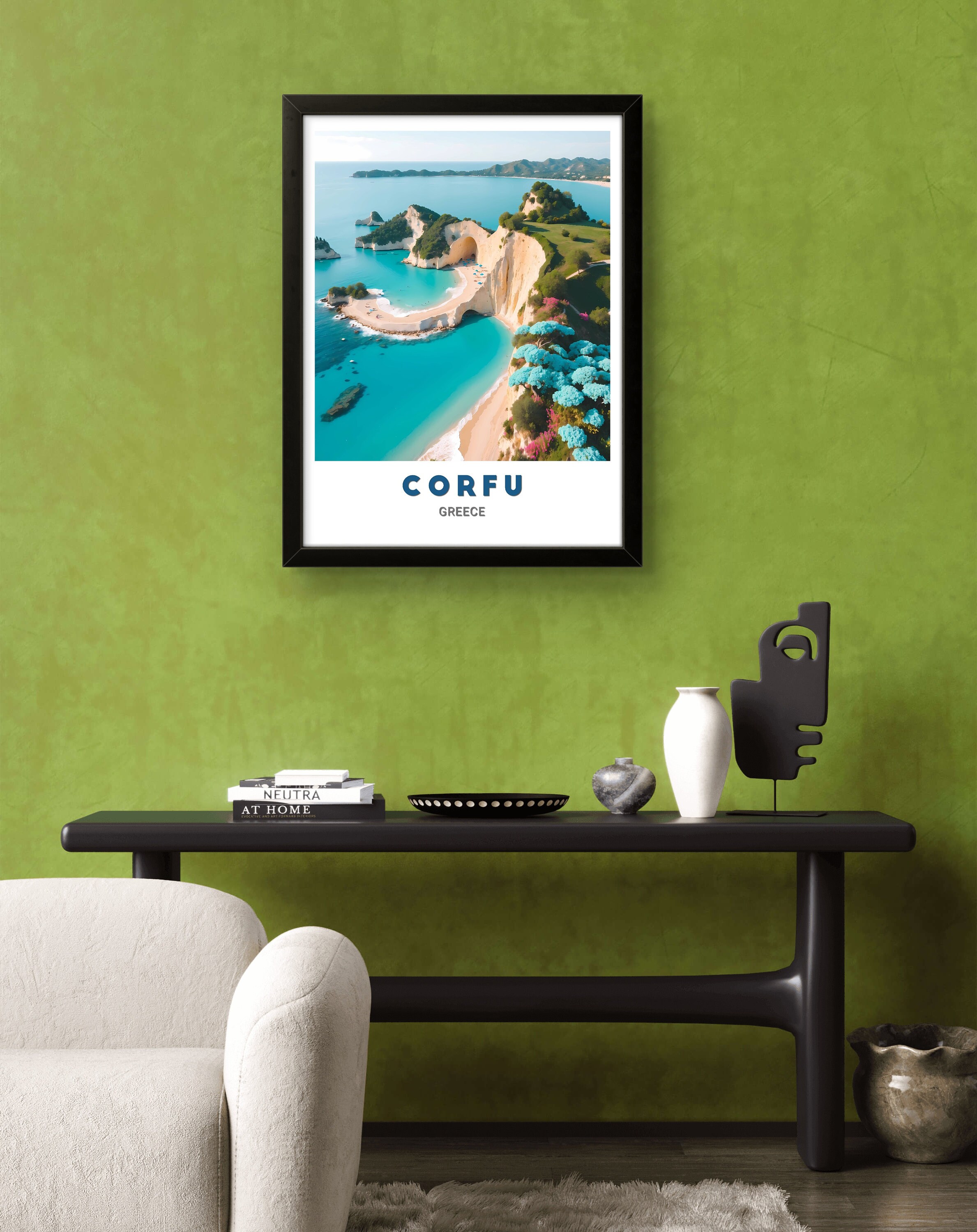 Corfu Poster Stunning Coastal View of Corfu, Greece Art Print Perfect ...