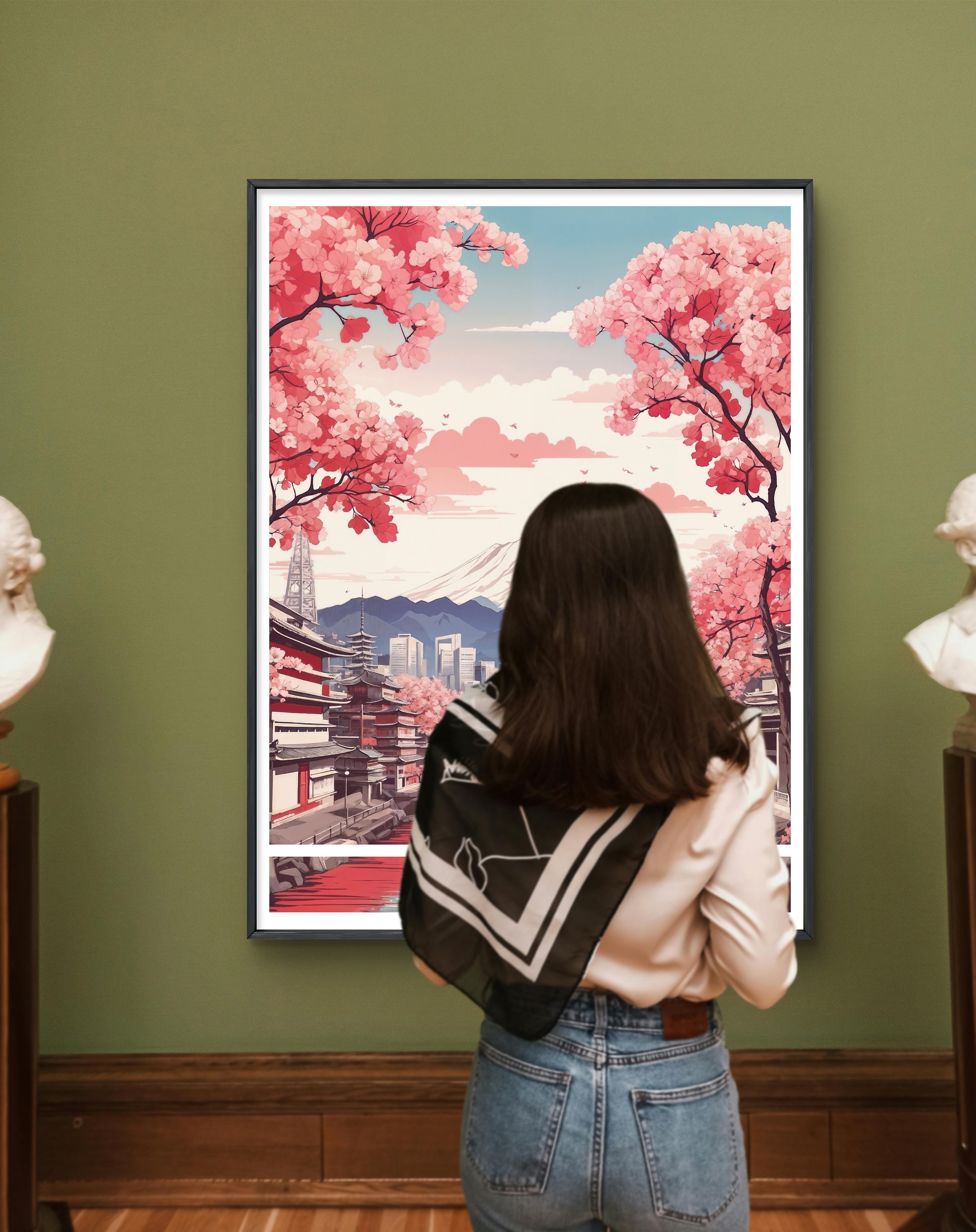 Tokyo Poster Captivating Tokyo Print of Cherry Blossoms, Mount Fuji ...
