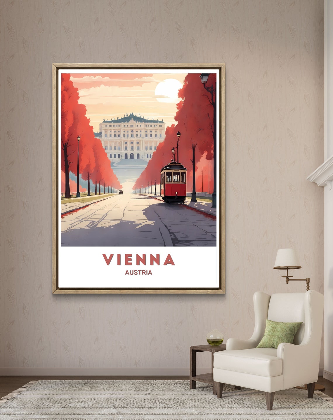 Vienna Poster Stunning Art Print of Vienna's Iconic Tram and Schönbrunn ...