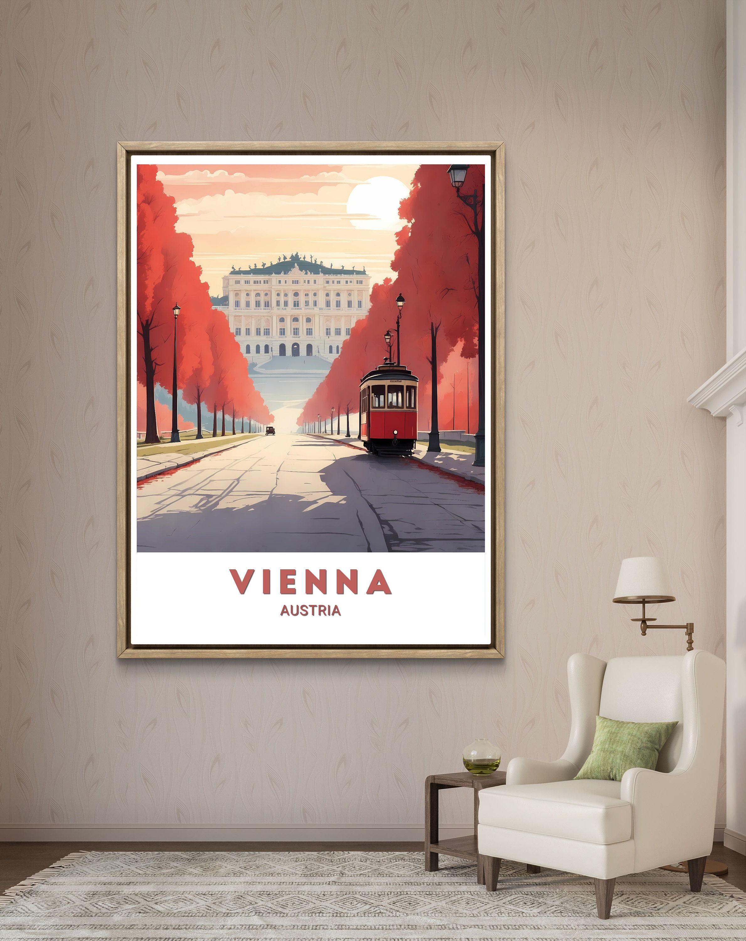 Vienna Poster Stunning Art Print of Vienna's Iconic Tram and Schönbrunn ...