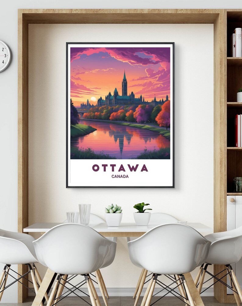 Ottawa Poster Breathtaking Sunset Over Parliament Hill and Rideau Canal ...