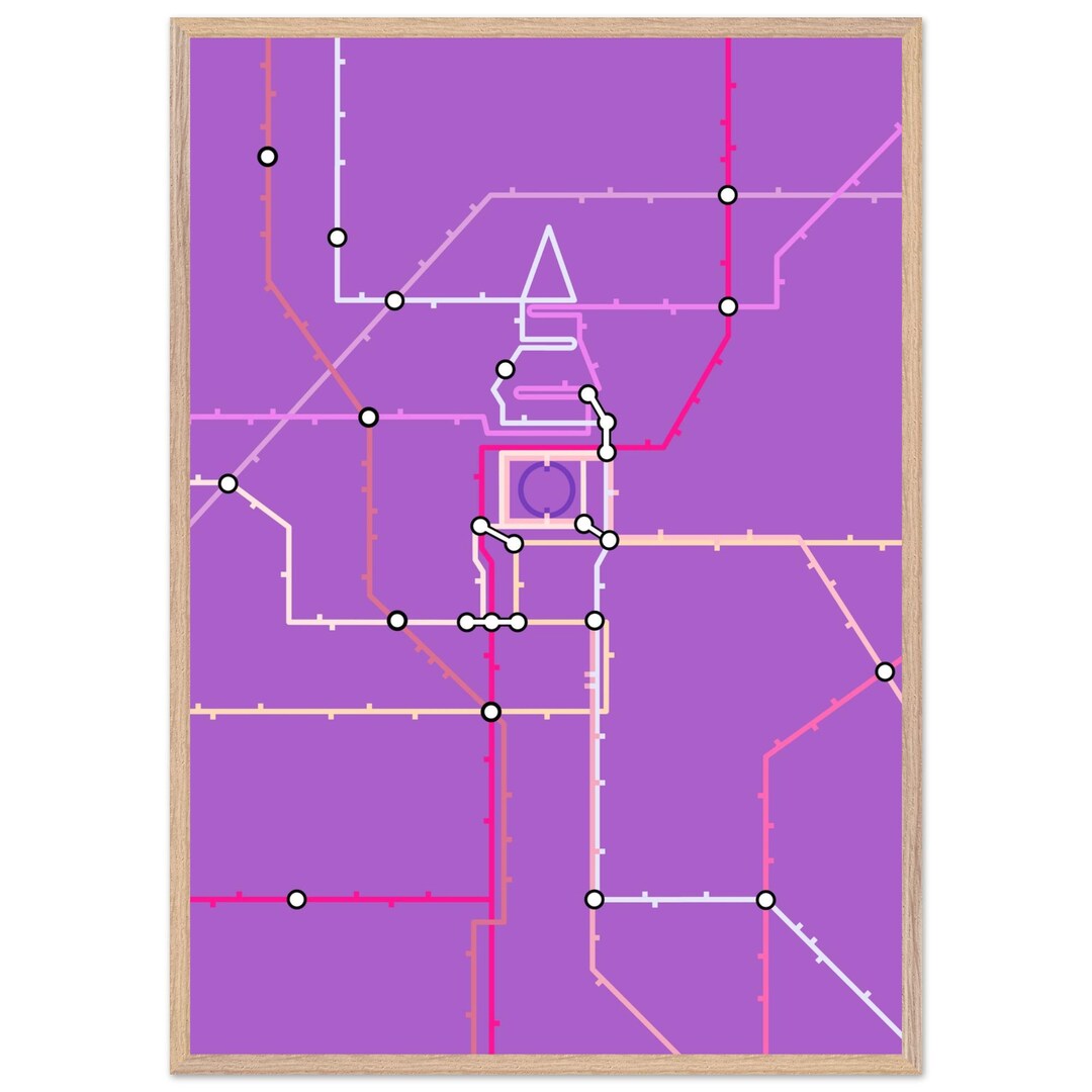 Minimalist London Big Ben & Tube Map Print – UK Travel Poster, Subway ...
