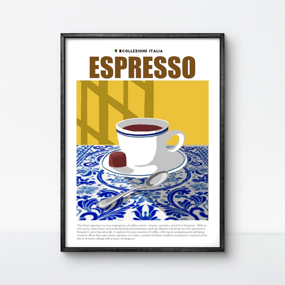 Vintage Espresso Poster – Italian Coffee Art for Kitchen & Café Decor ...