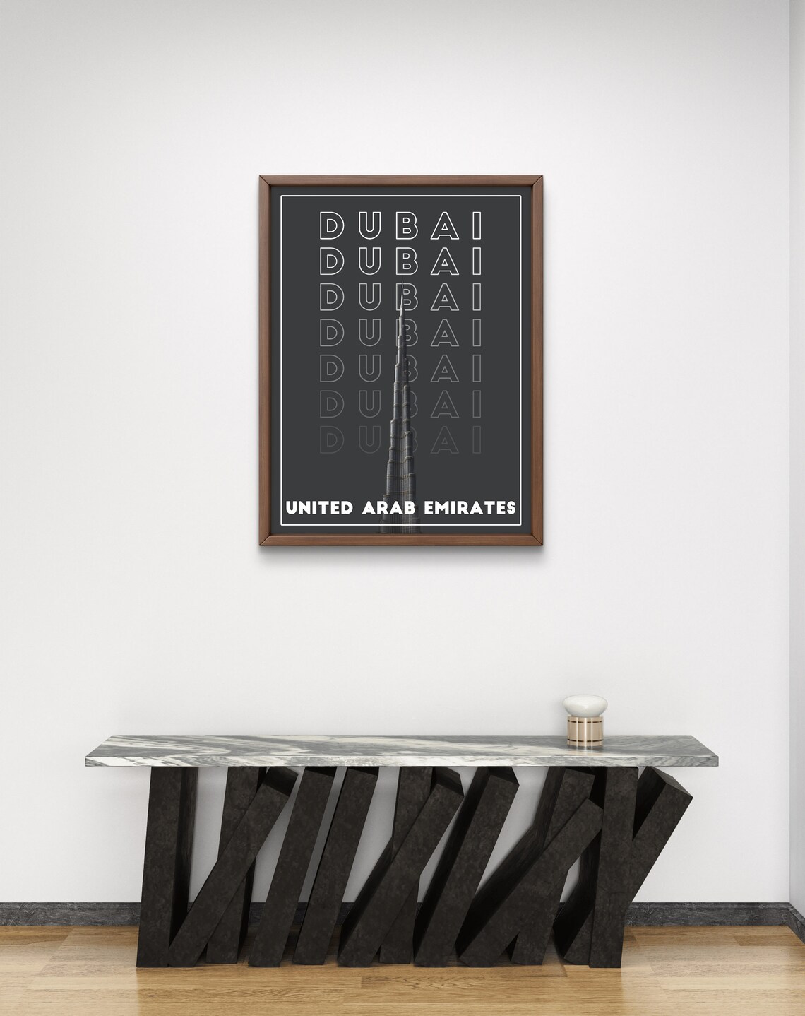 Modern Dubai Skyline Poster Iconic Burj Khalifa Art Print for Home and ...