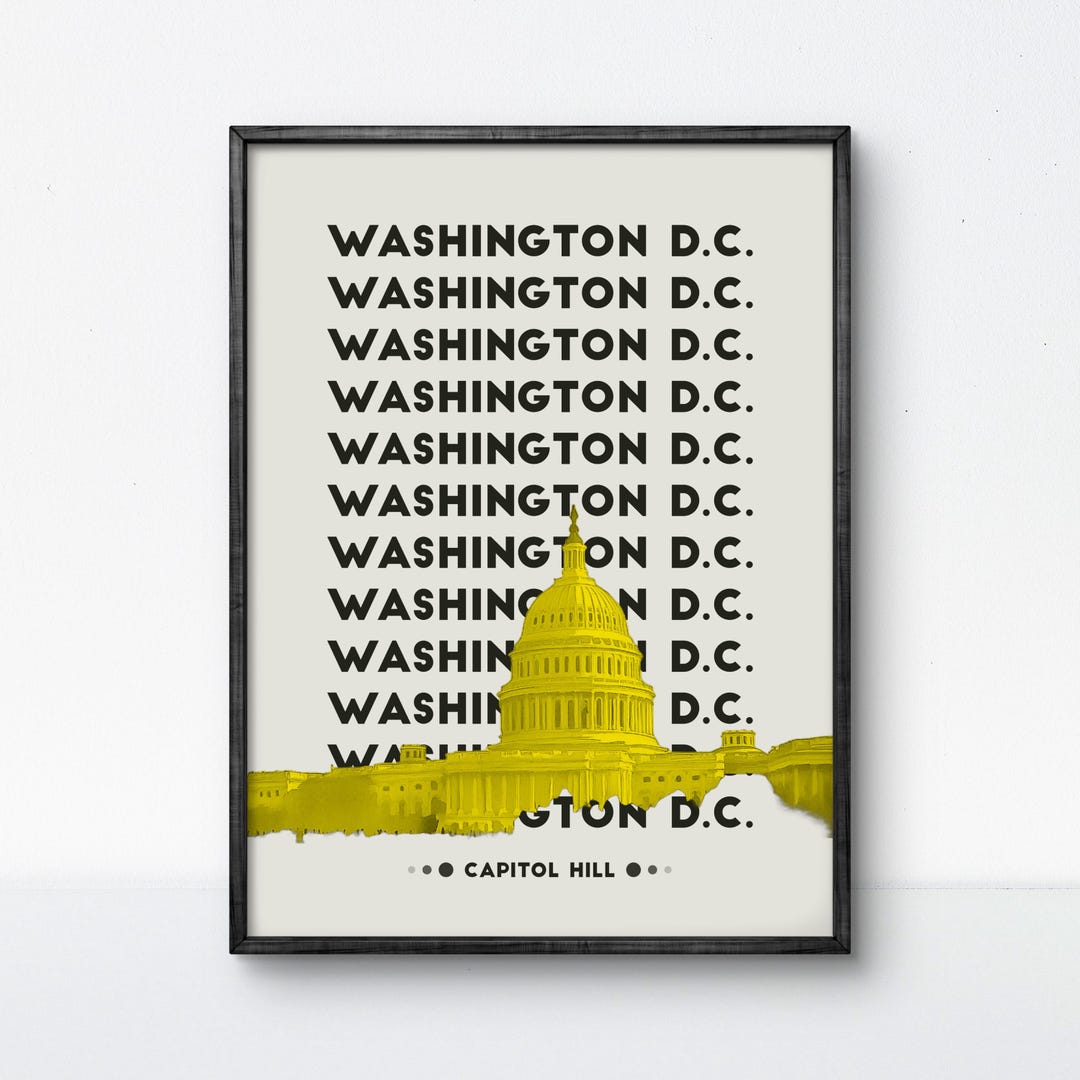 Washington D.C. Poster - Capitol Hill Wall Art - Minimalist Washington ...