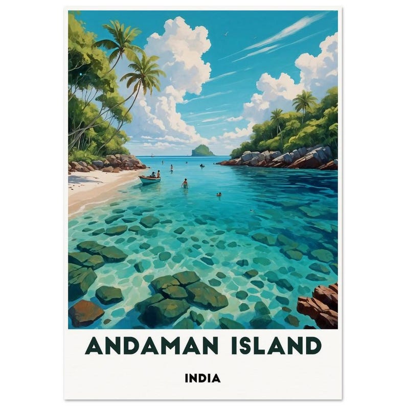 Andaman Island Poster - Crystal Clear Waters and Tropical Paradise ...