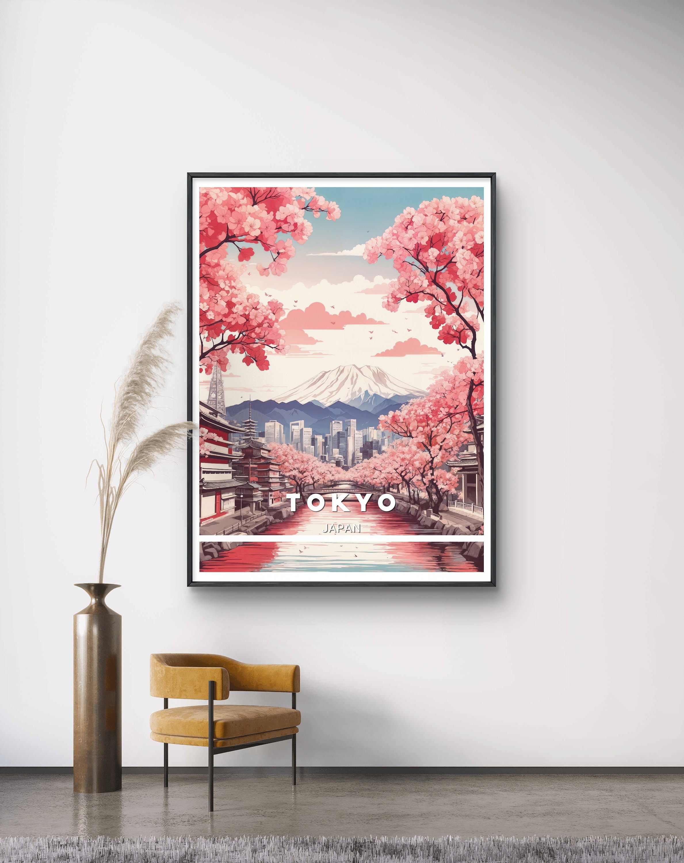 Tokyo Poster Captivating Tokyo Print of Cherry Blossoms, Mount Fuji ...