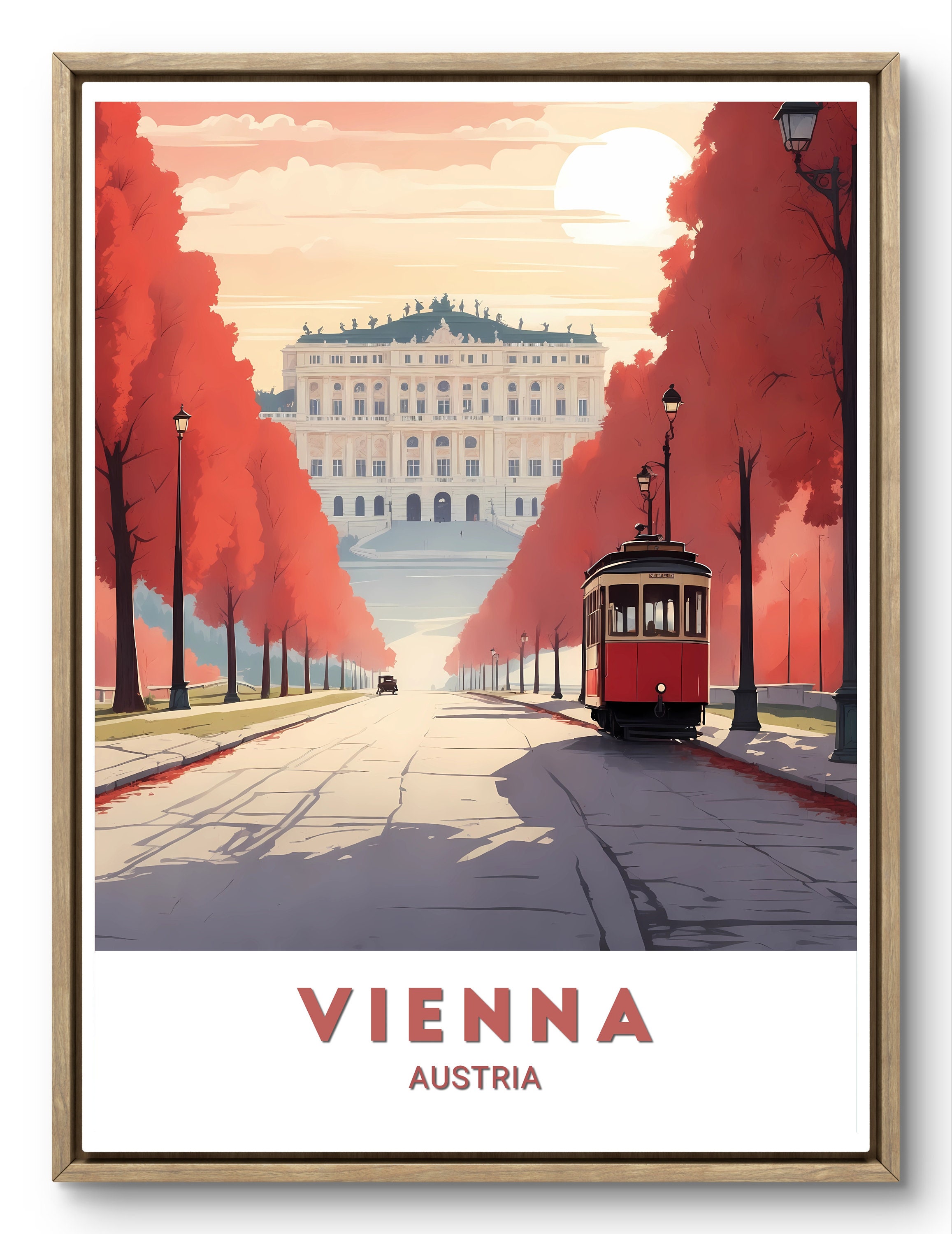 Vienna Poster Stunning Art Print of Vienna's Iconic Tram and Schönbrunn ...