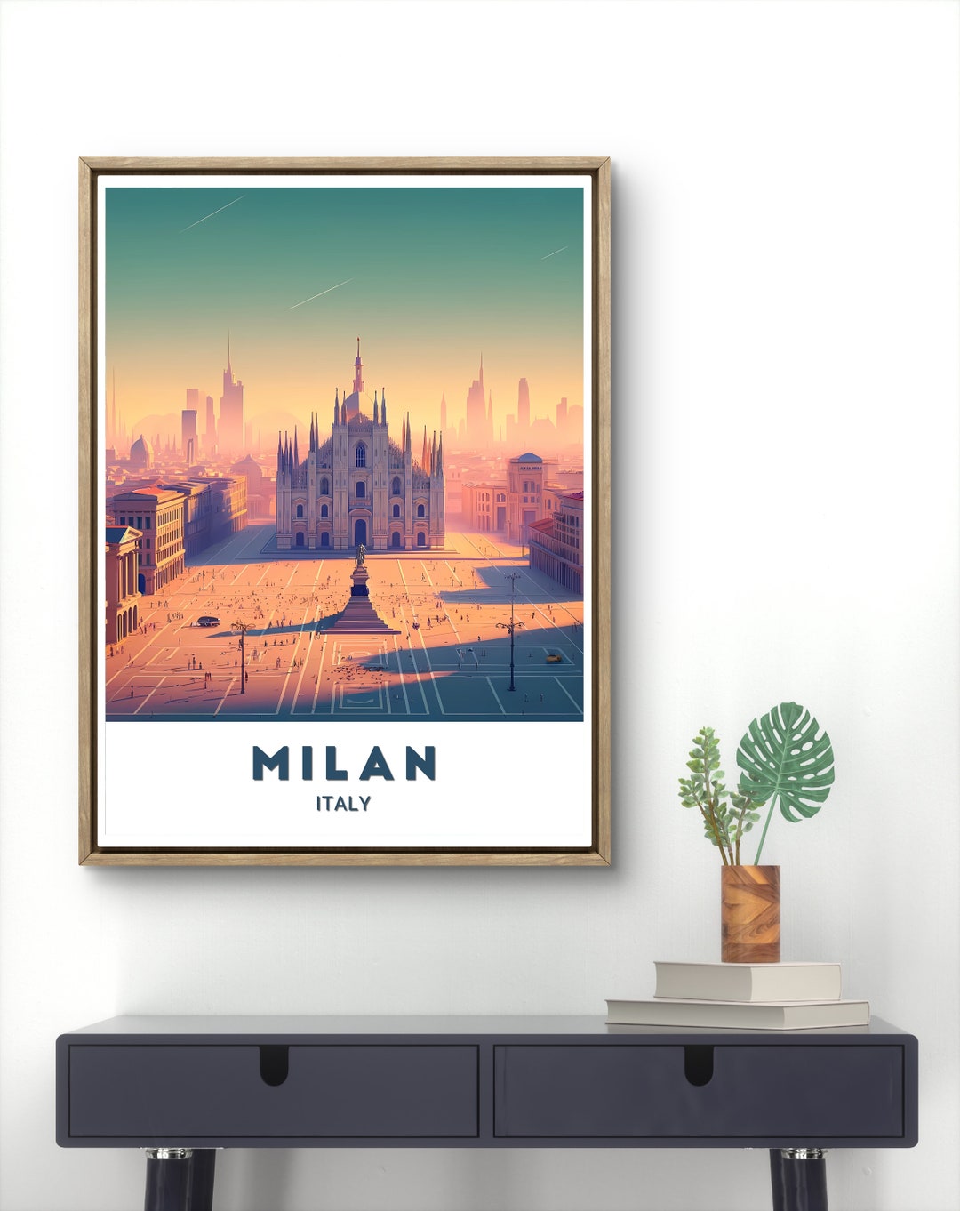 Milan Poster Captivating Sunset Art Print of Milan Cathedral With ...