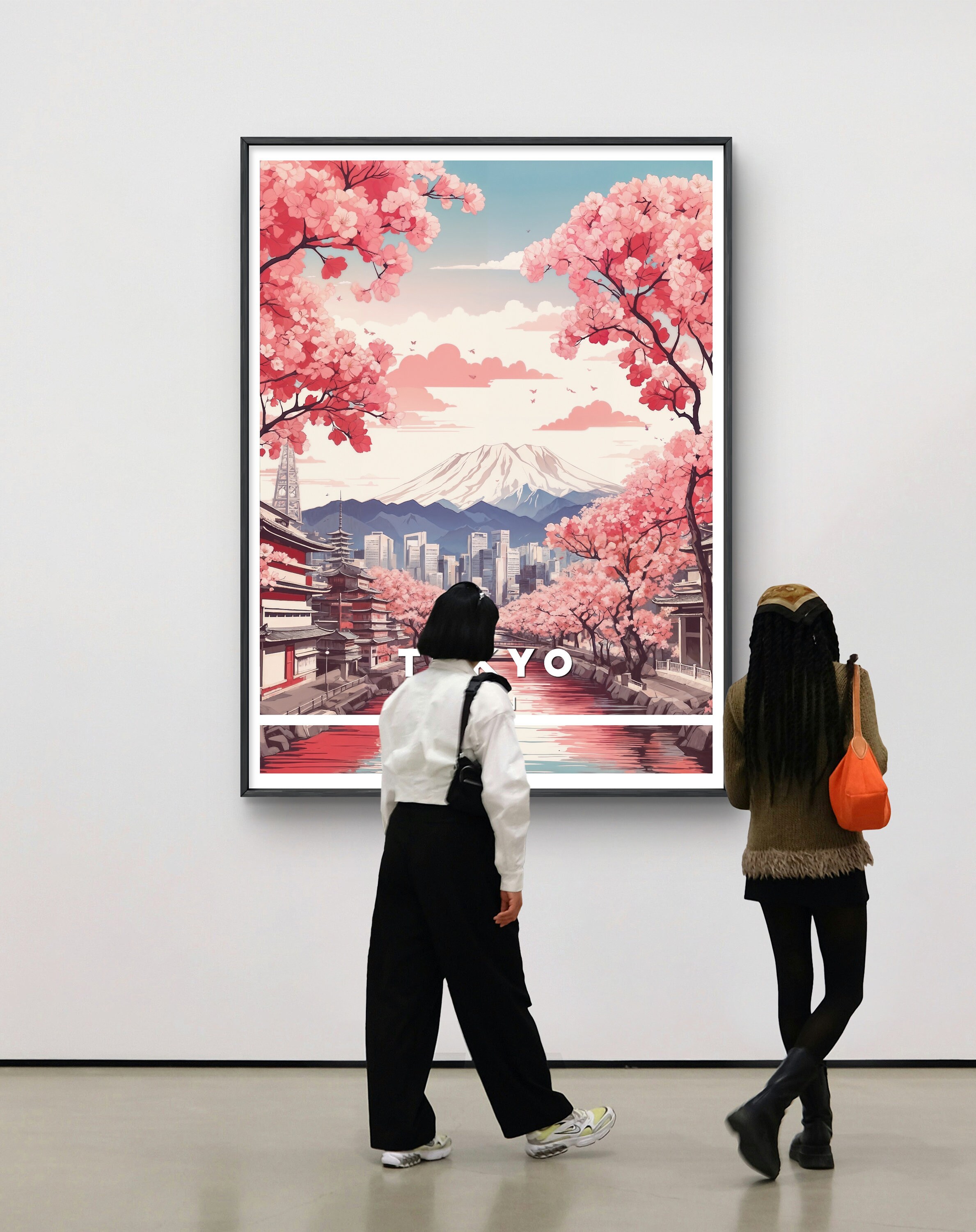 Tokyo Poster Captivating Tokyo Print of Cherry Blossoms, Mount Fuji ...