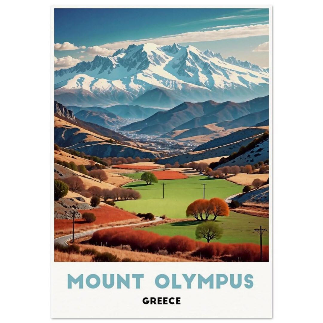 Majestic Mount Olympus Poster - Iconic Greek Landscape Wall Art - Etsy