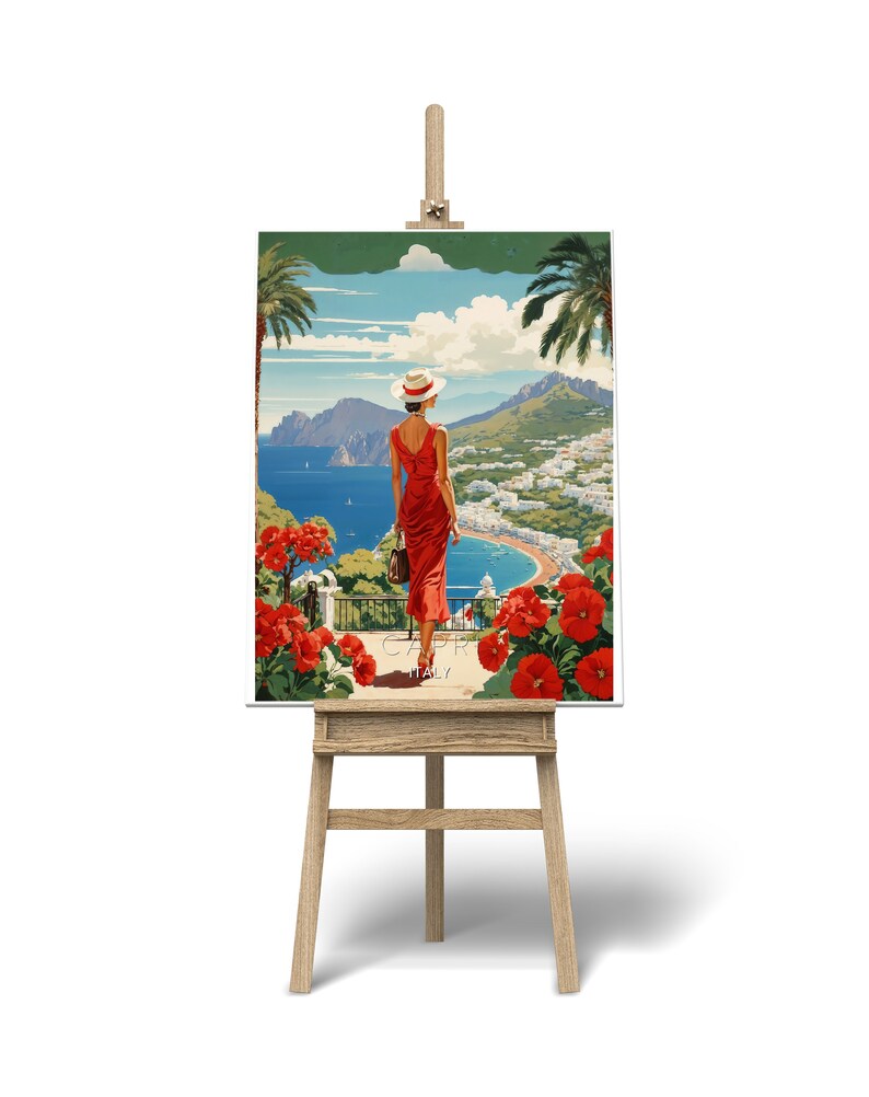 Capri Poster Stunning Art Print of Capri's Scenic Coastline With ...