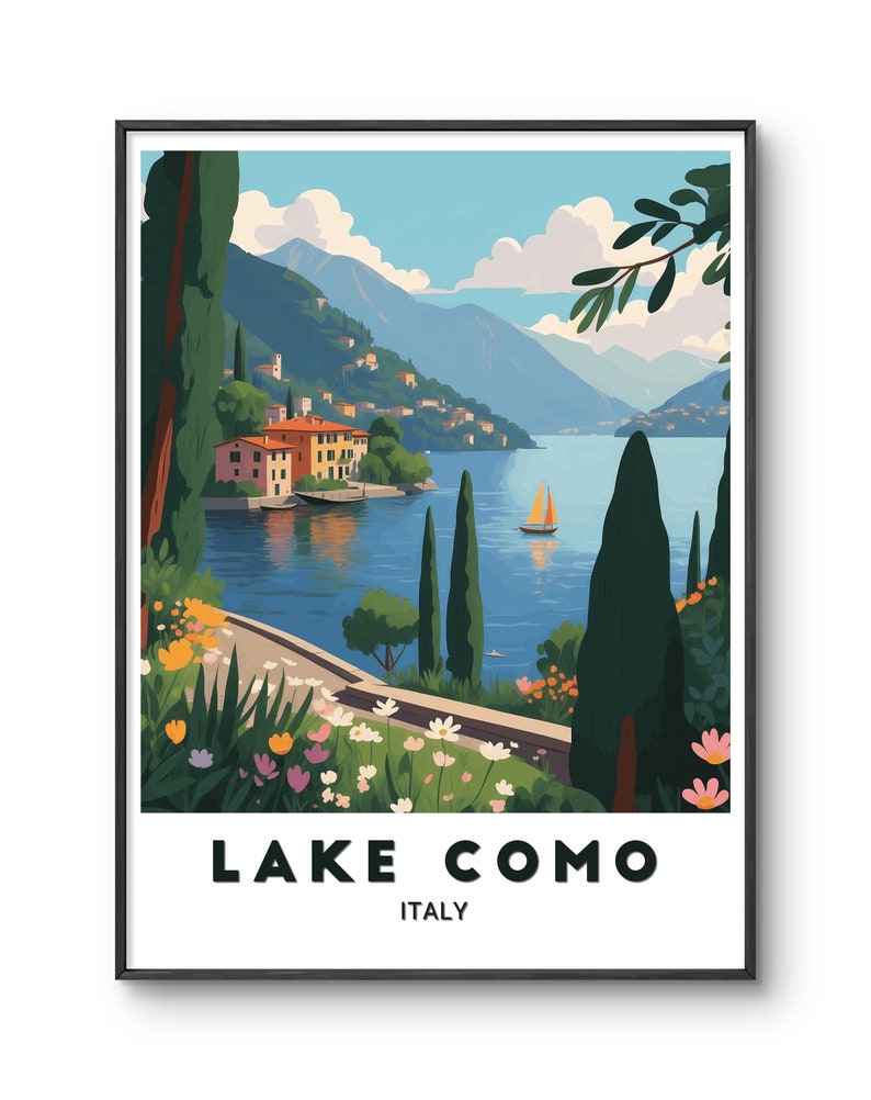 Lake Como Poster Stunning Art Print Showcasing the Picturesque Charm ...