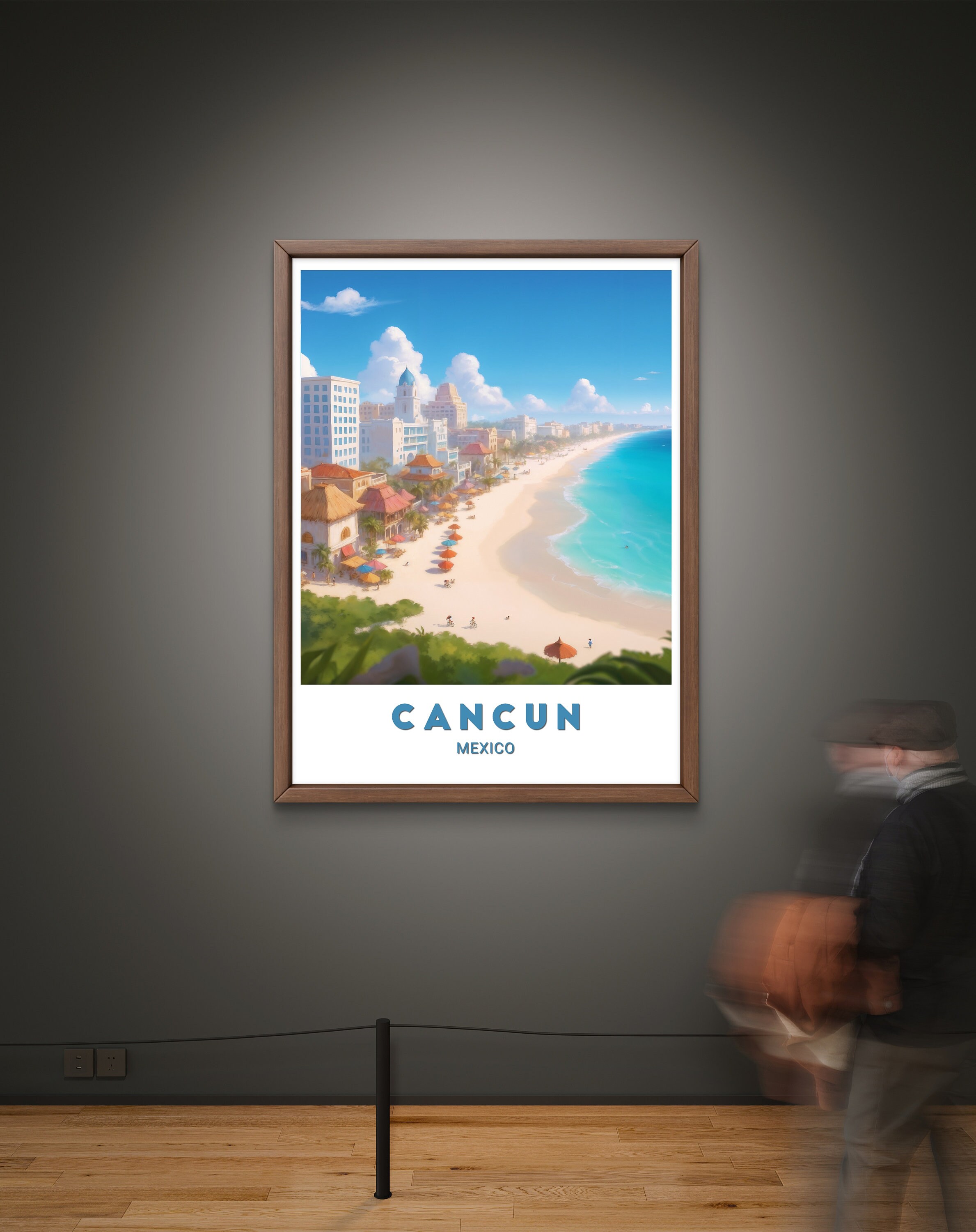 Cancun Poster Stunning Art Print of Cancun's Beachfront Paradise With ...