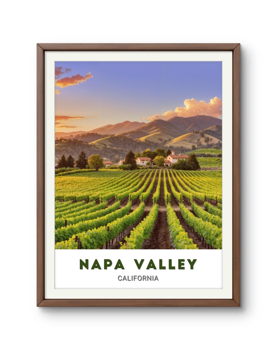 Napa Valley Vineyard Poster: California Landscape Art - Etsy