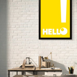 Hello Poster, Yellow Poster yellow 'hello' Greeting Poster Warm Welcome ...