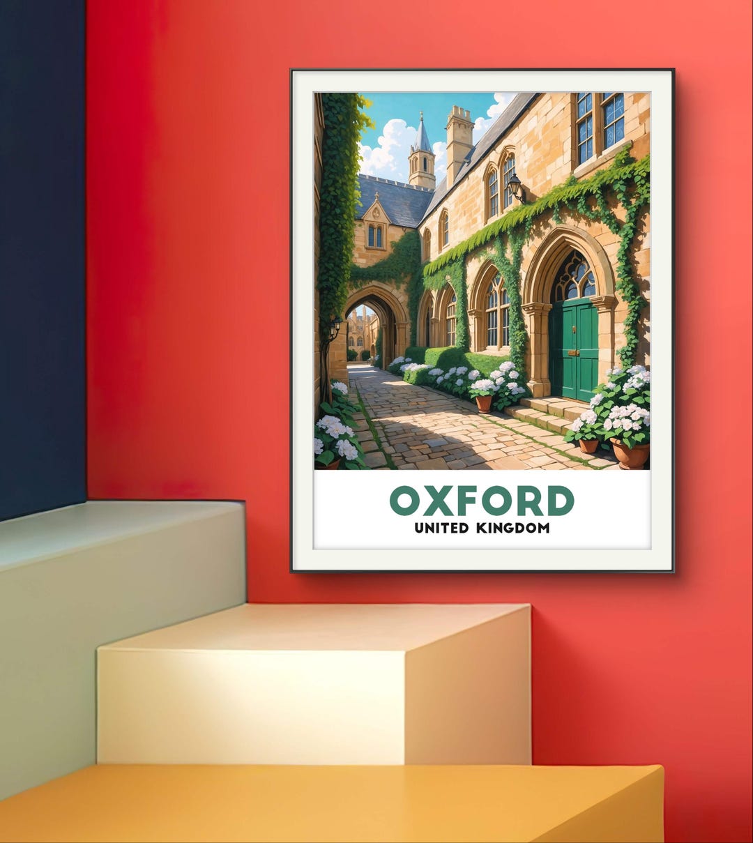 Oxford Poster - Charming Oxford College Garden - Timeless Beauty in the ...