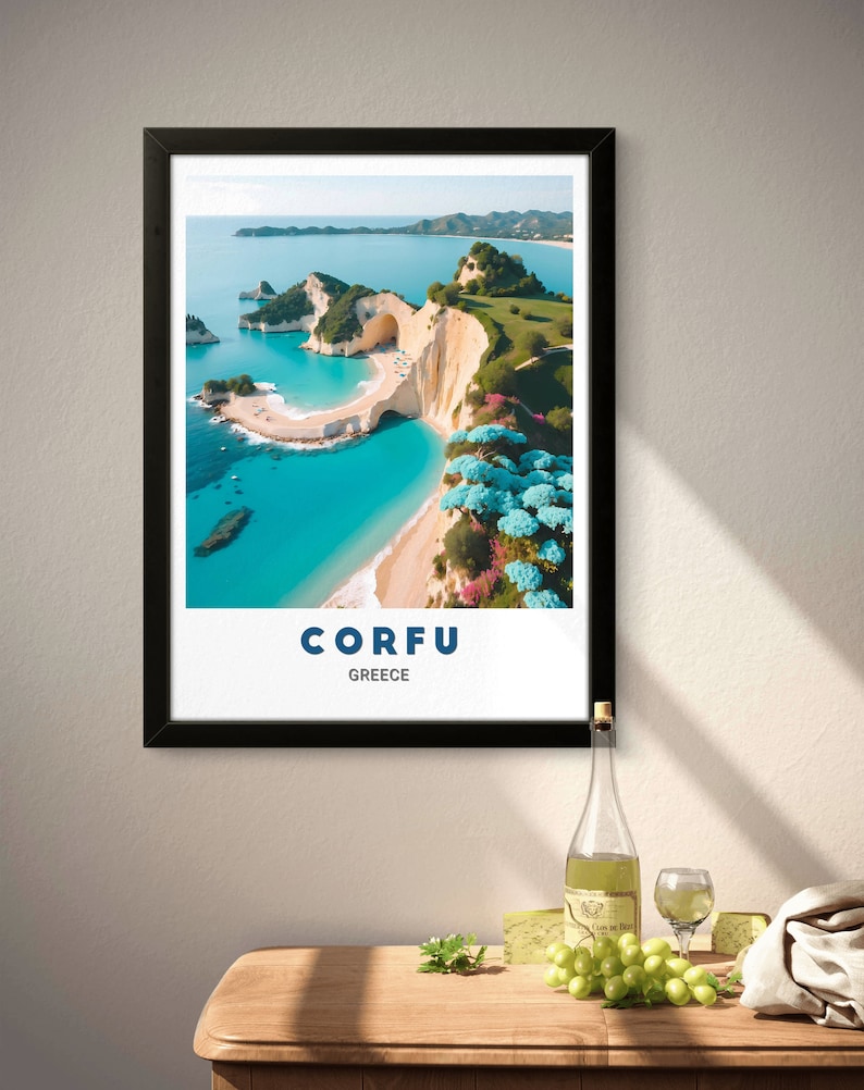 Corfu Poster Stunning Coastal View of Corfu, Greece Art Print Perfect ...