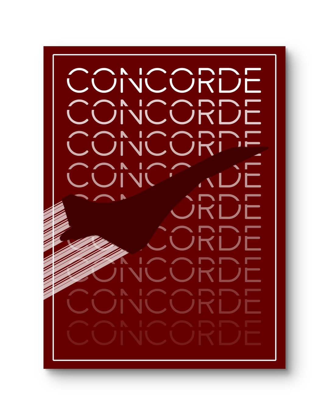 Elegant Red Concorde Jet Art Print Premium Aviation Poster for ...