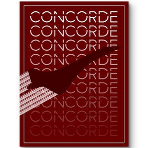 Elegant Red Concorde Jet Art Print Premium Aviation Poster for ...