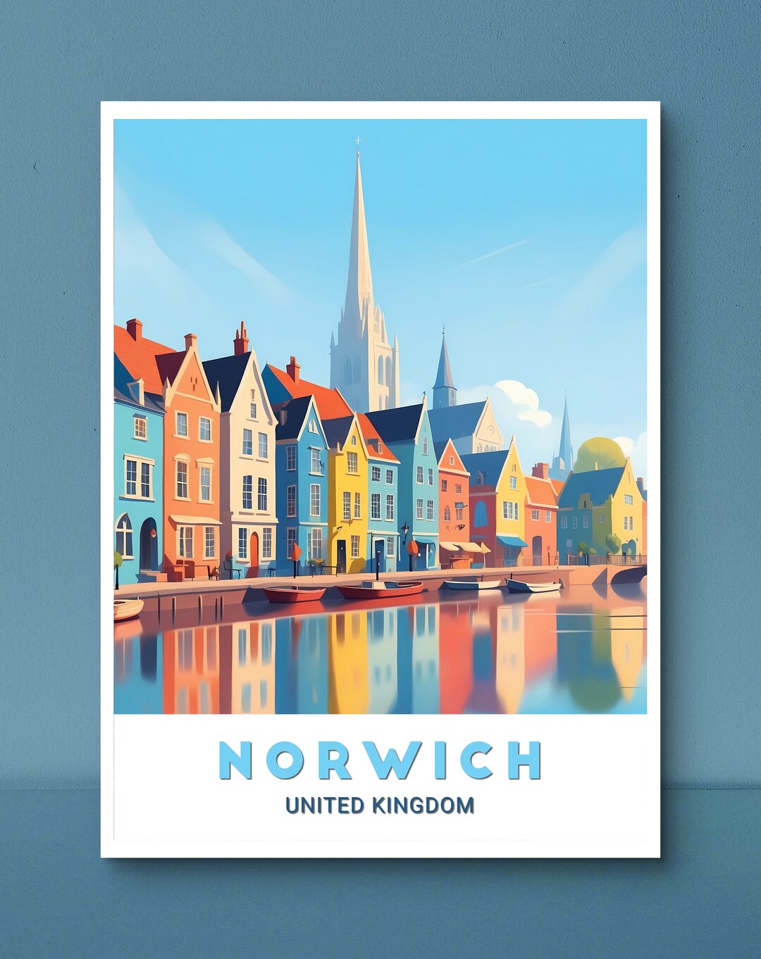 Norwich Poster - Vibrant Cityscape Art Print - Perfect Wall Decor for ...