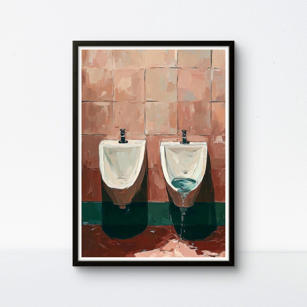 Urinal Duo Poster: Abstract Restroom Wall Art - Etsy