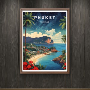 Phuket Poster Stunning Tropical Nightscape Art Print With Vibrant ...