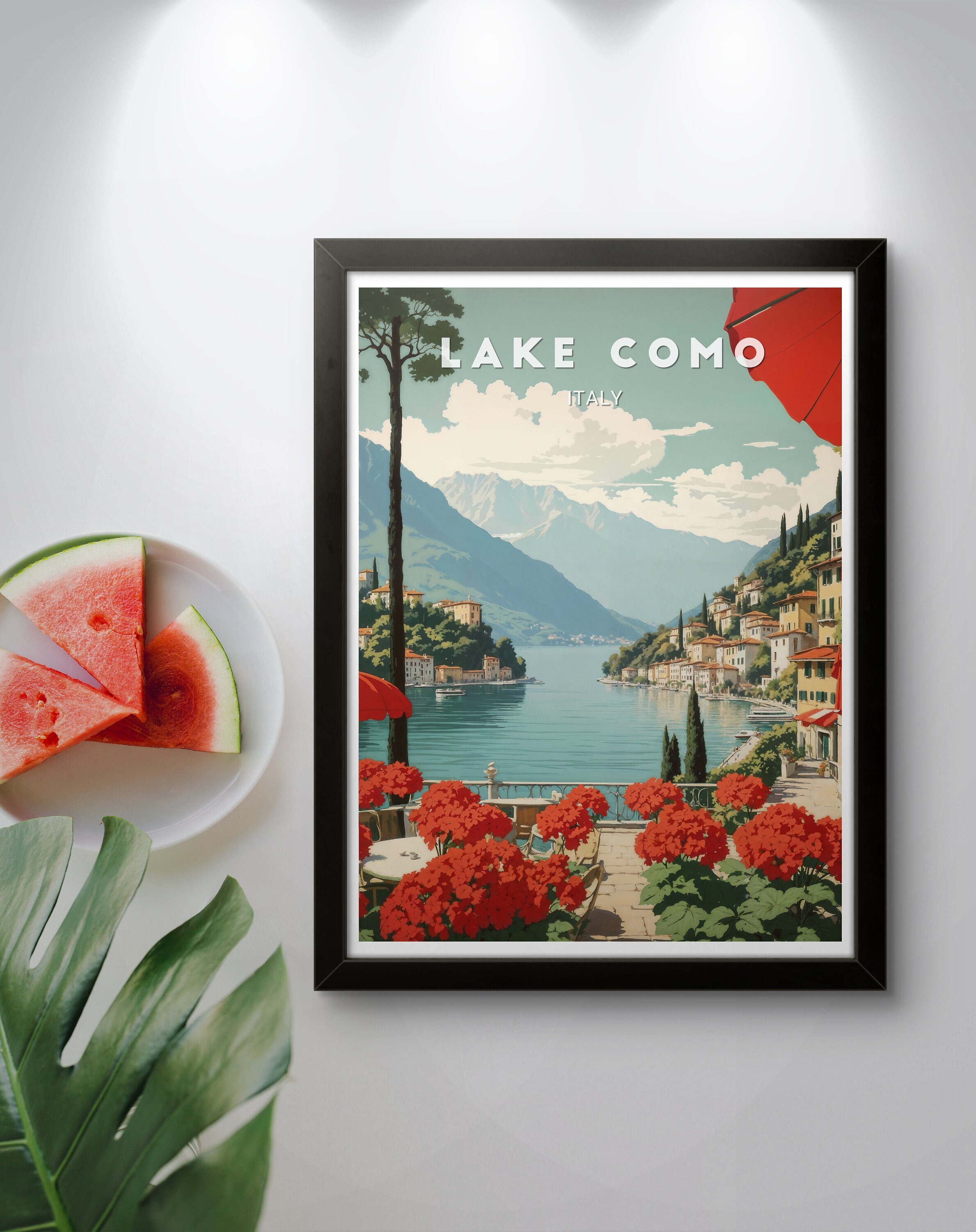 Lake Como Poster - Stunning Art Print of Lake Como's Scenic Beauty and ...