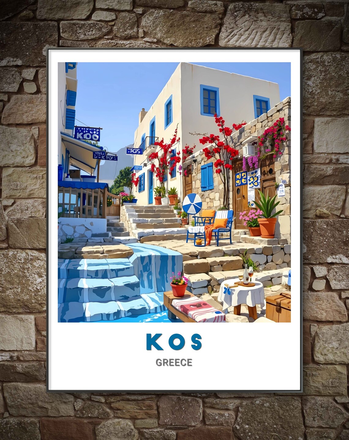 Kos Poster Enchanting Streets of Kos Greece Art Print Ideal for Home or ...
