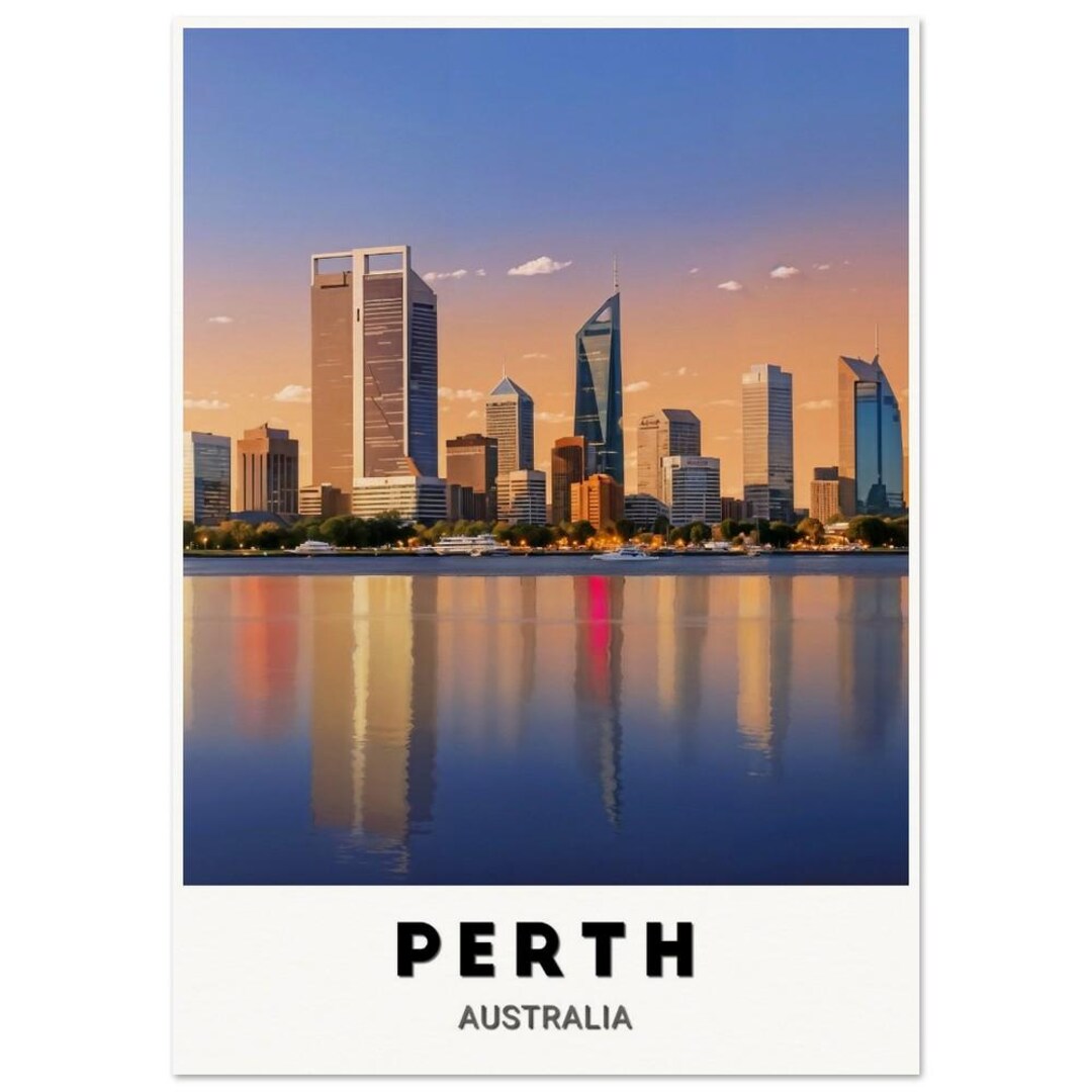 Perth Poster: A Stunning Skyline Reflection of Western Australia's ...