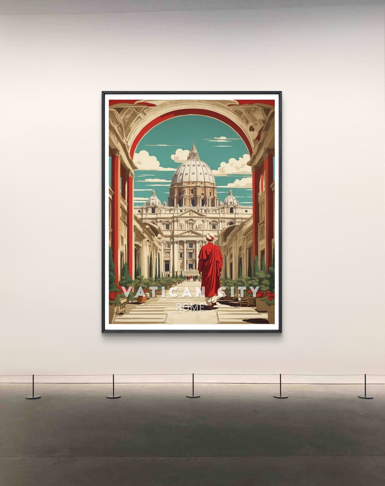 Vatican City Poster Stunning Print of St. Peter's Basilica and Vatican ...