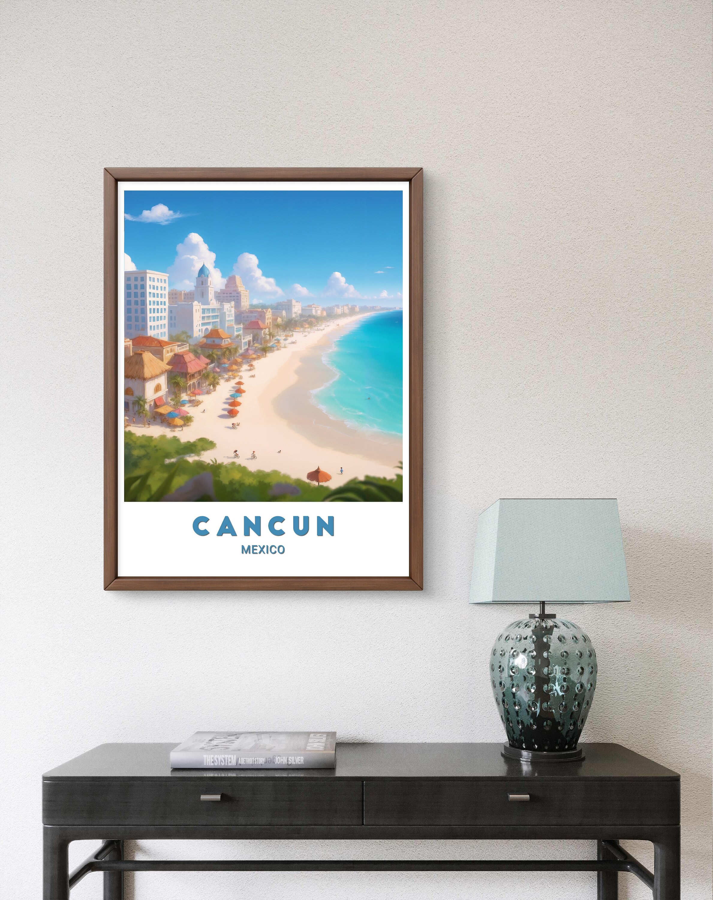Cancun Poster Stunning Art Print of Cancun's Beachfront Paradise With ...