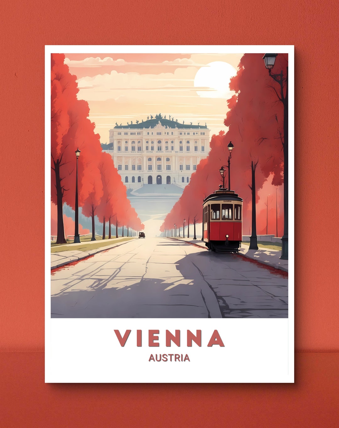 Vienna Poster Stunning Art Print of Vienna's Iconic Tram and Schönbrunn ...