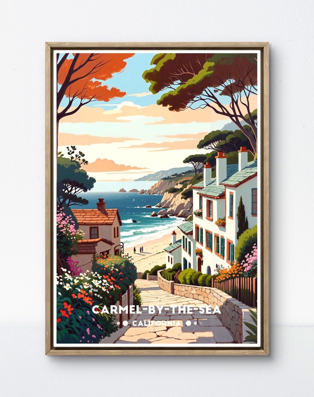 Carmel-by-the-sea Poster: Vintage Coastal California Travel Art - Etsy
