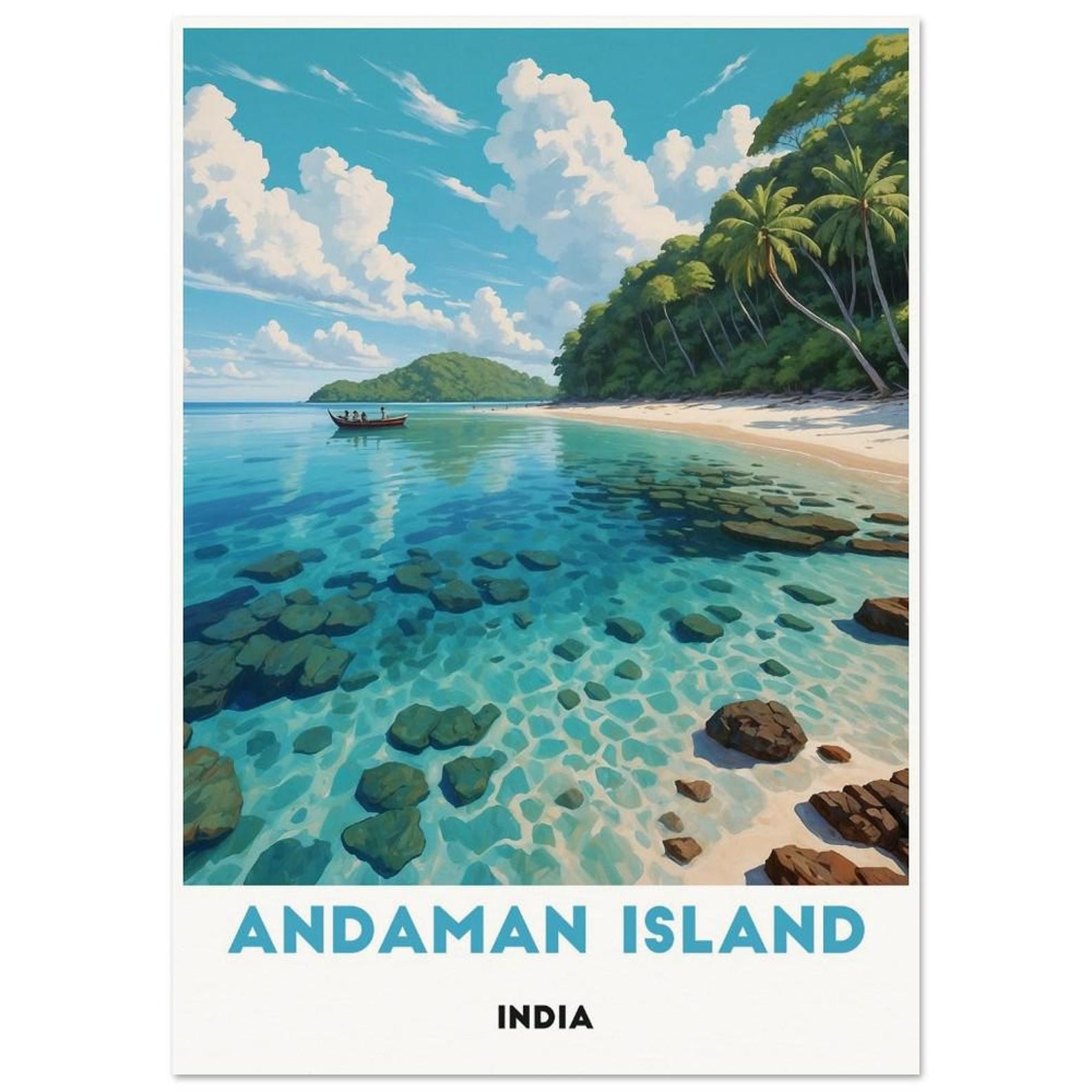 Andaman Island Poster - Crystal Clear Waters and Tropical Paradise ...