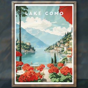 Lake Como Poster - Stunning Art Print of Lake Como's Scenic Beauty and ...