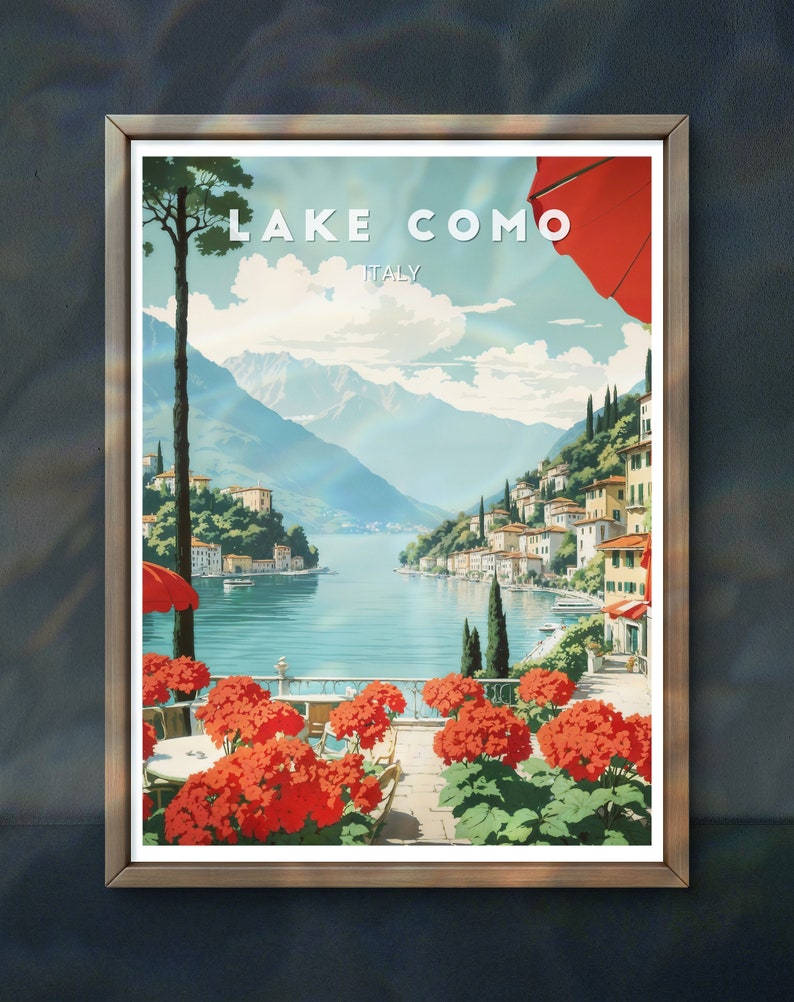 Lake Como Poster - Stunning Art Print of Lake Como's Scenic Beauty and ...