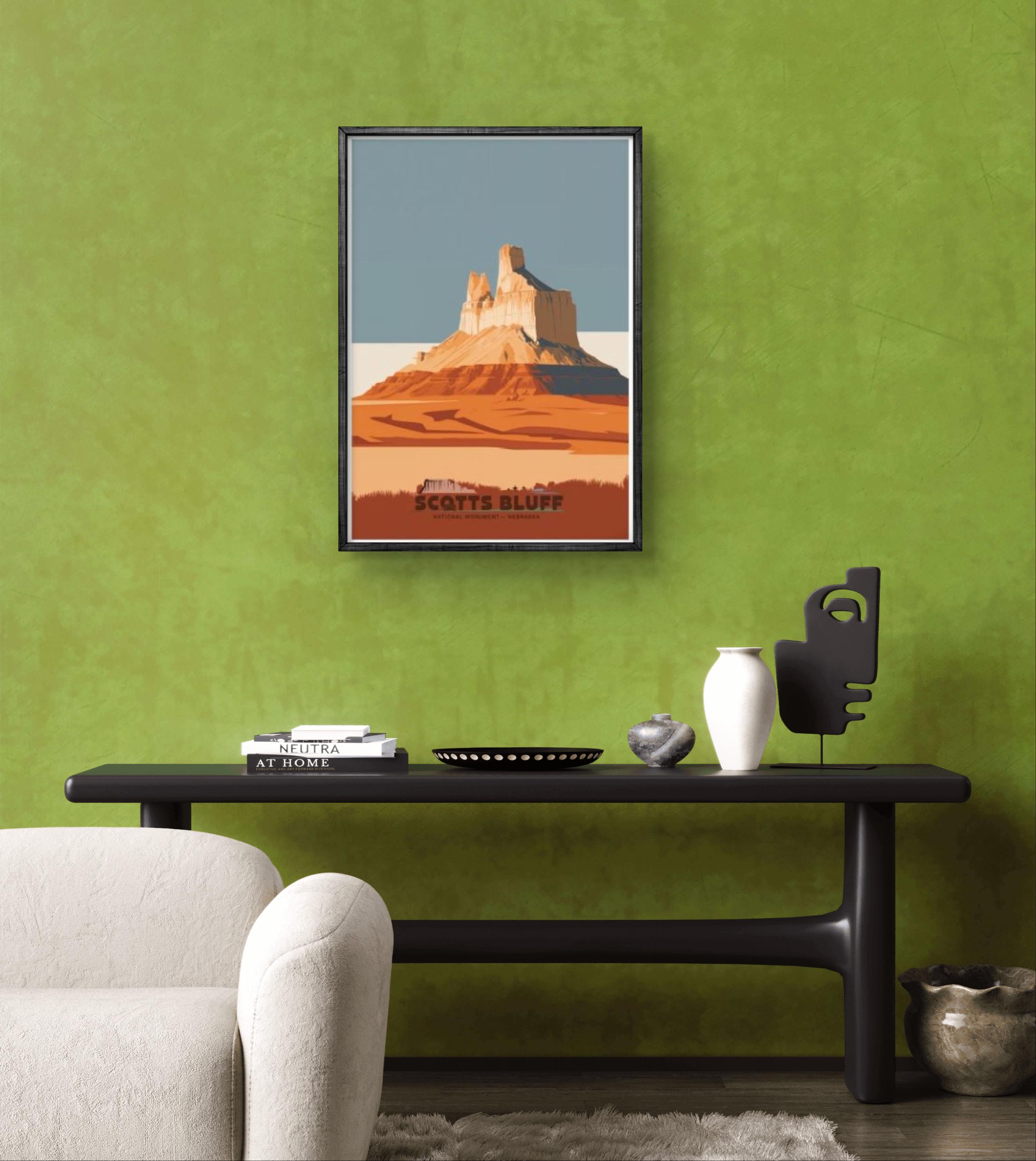 Scotts Bluff National Monument Poster: Vintage Nebraska Travel Art - Etsy