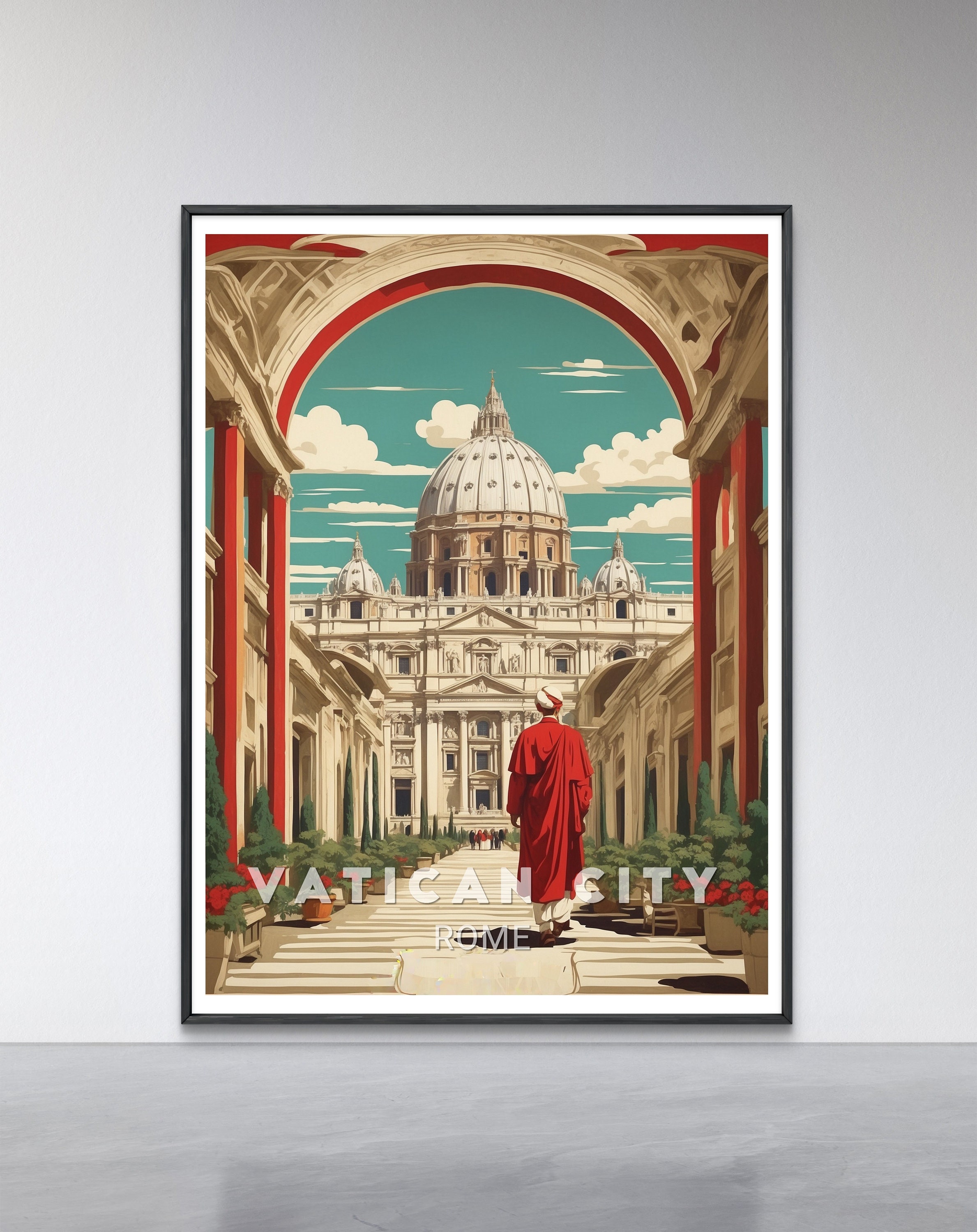 Vatican City Poster Stunning Print of St. Peter's Basilica and Vatican ...