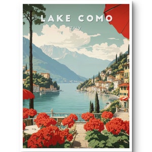 Lake Como Poster - Stunning Art Print of Lake Como's Scenic Beauty and ...