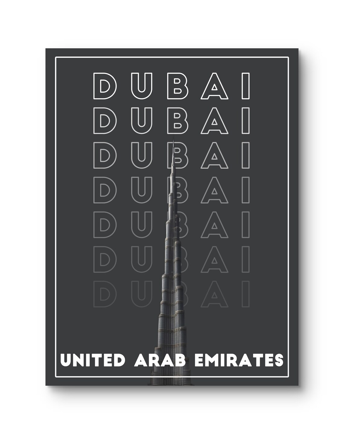 Modern Dubai Skyline Poster Iconic Burj Khalifa Art Print for Home and ...