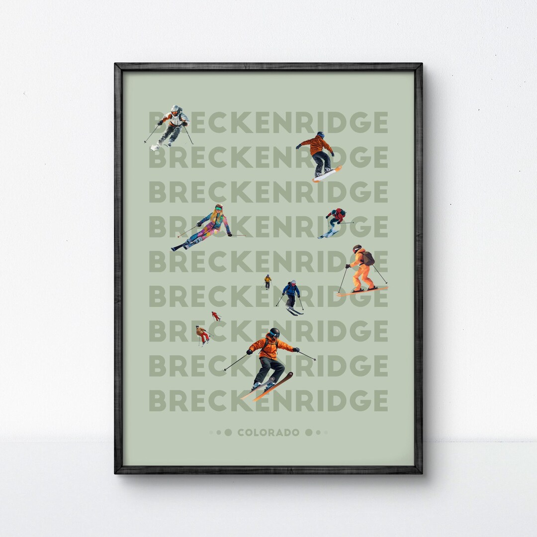 Breckenridge Skiing Poster - Minimalist Colorado Wall Art - Winter ...