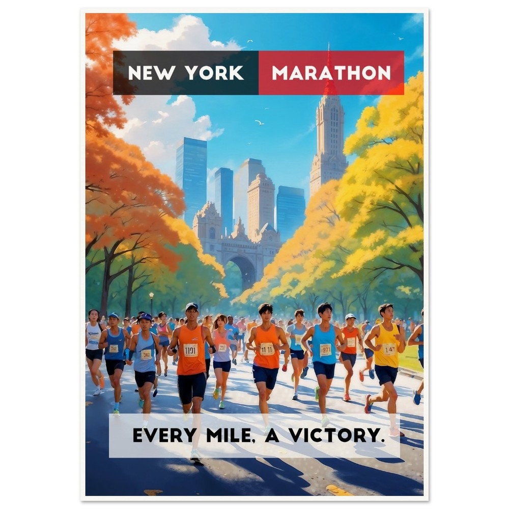New York Marathon Poster Perfect Wall Decor for Runners and Sports ...